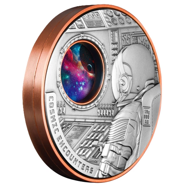 COPPER - SILVER Coin 355 Grams Cosmic Encounters 2025 - Rotating Window ...