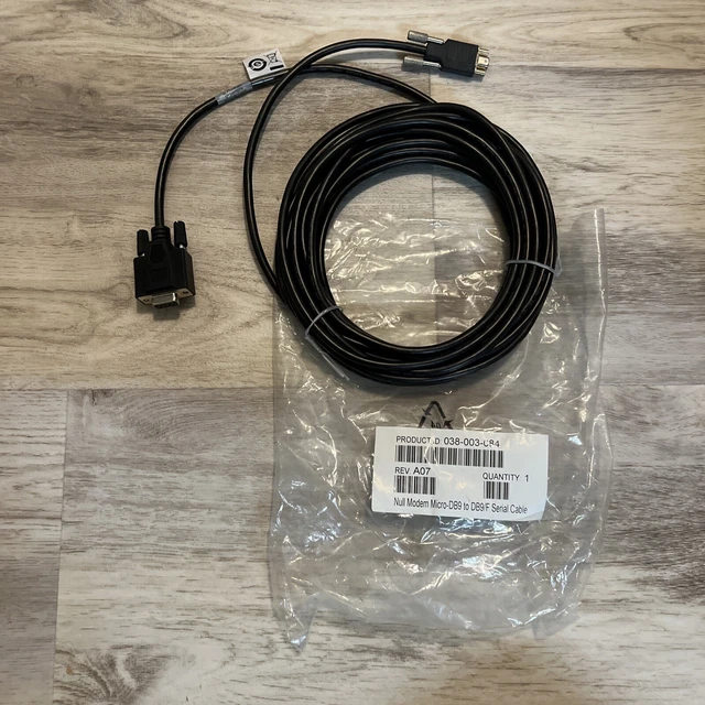 NULL MODEM MICRO-DB9 to DB9/F Serial Cable 038-003-084 A05 EMC 25 Feet ...