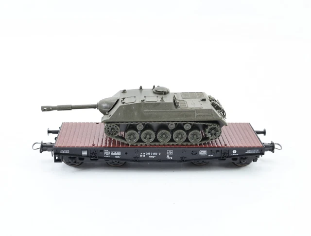 ROCO H0 46380 Güterwagen Schwerlastwagen mit Panzer 389 0 450-0 DB / AC ...
