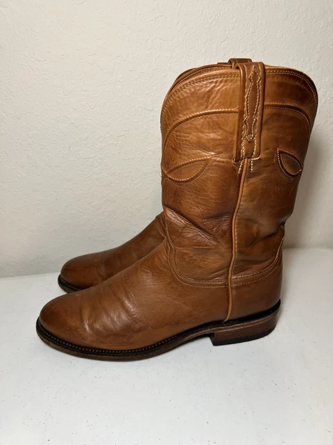 LUCCHESE SINCE 1883 Cowboy Boots Men’s Sz 9 D Brown Leather Roper Style ...