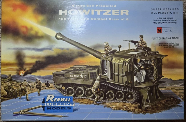 8 INCH SELF-PROPELLED Howitzer Blueprint Models / SSP Revell/Renwal 85 ...