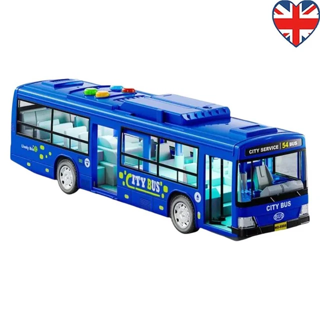 ELECTRIC CITY BUS Toy Openable Door School Bus Toy for Boys Girls (Blue ...