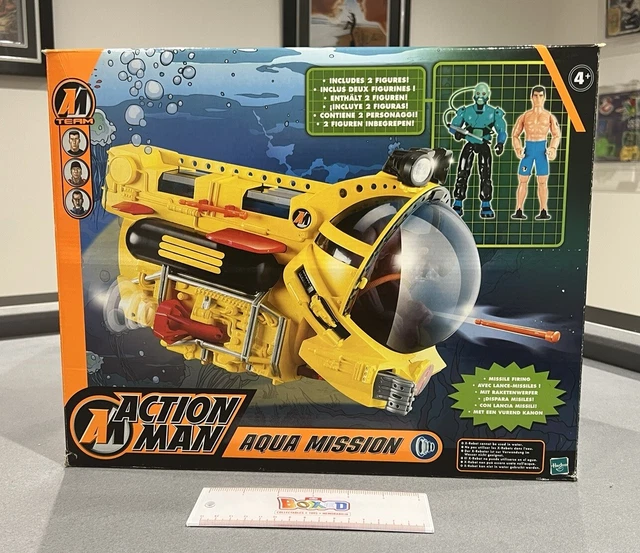 HASBRO ACTION MAN Aqua Mission Submarine & Two Figures In Original Box ...