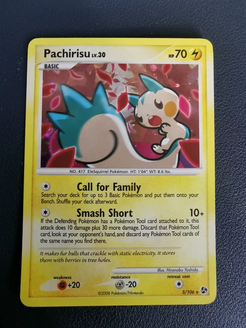 POKEMON CARD PACHIRISU 5/106 D&P Great Encounters Holo Rare $30.06 ...