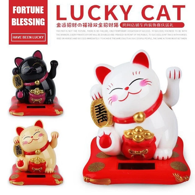 2 5 INCH Japanese Solar Fortune Cat Wealth and Good Luck Symbol Car ...
