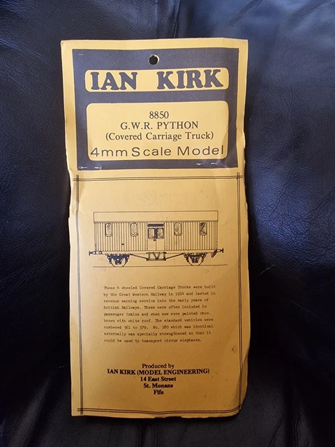 IAN KIRK 8850 GWR Python Covered Carriage Truck OO Gauge Coach Kit 4mm ...