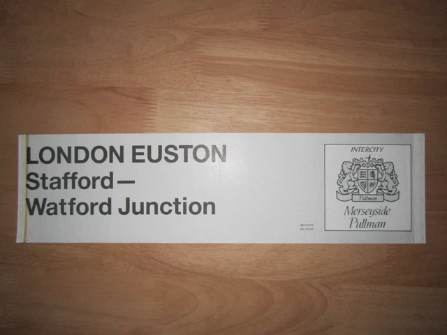 RAILWAY WINDOW CARRIAGE label Euston Merseyside Pullman Intercity ...