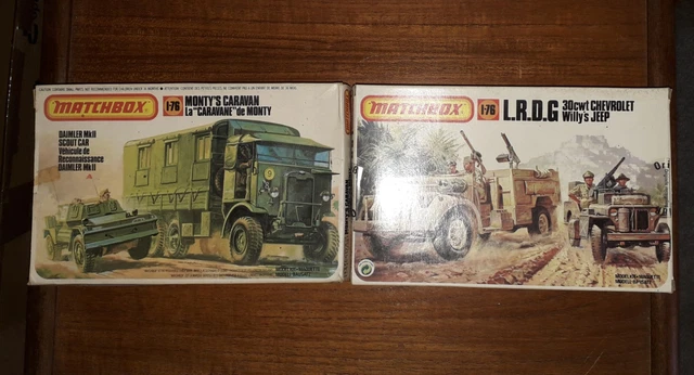 MATCHBOX 1:76 KITS. Monty's Caravan, Chevrolet Truck And Willy's Jeep ...