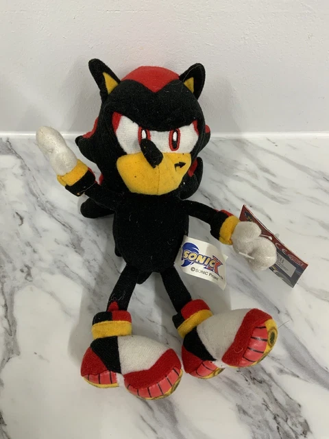 SHADOW THE HEDGEHOG Plush Soft Toy Sonic X Gosh 8” Rare No Chest Emblem ...