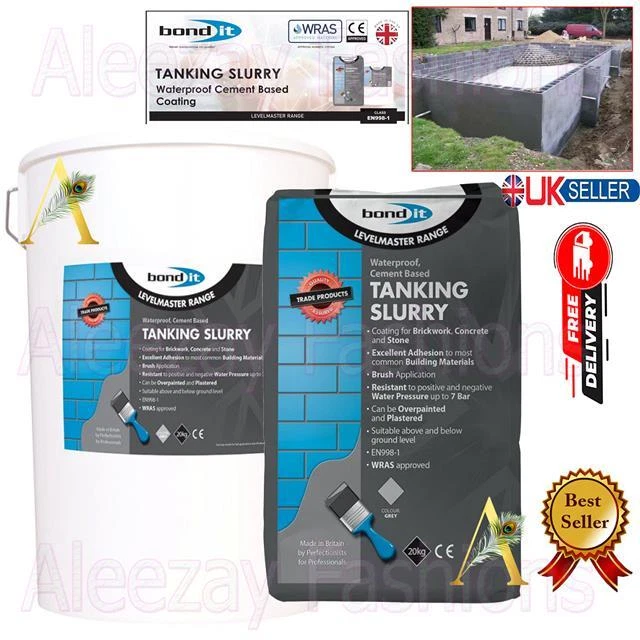 TANKING SLURRY GREY 20Kg Bucket Tub Waterproofer Damp Proofing Masonry ...