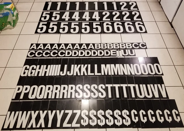 VINTAGE LOT 1960'S 1970's Gas Station Numbers Letters METAL SIGNS Kayo ...