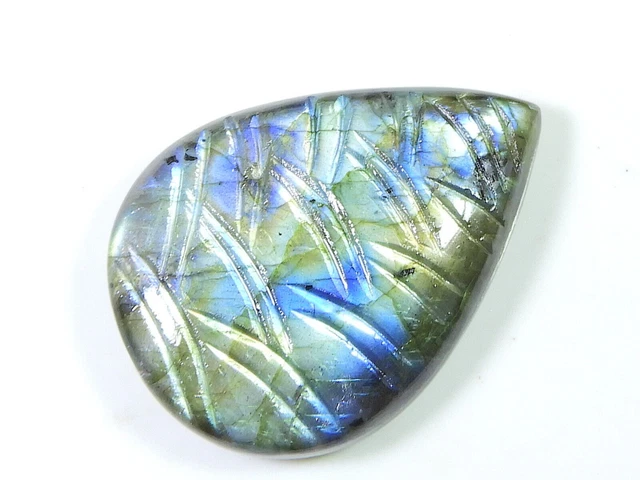 PIETRA PREZIOSA SCIOLTA di design pera intaglio labradorite naturale 30 ...