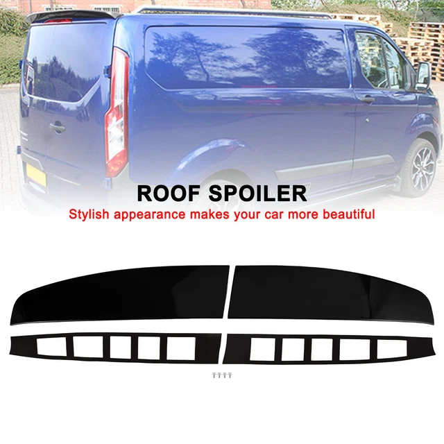 GLOSS BLACK REAR Twin Barn Door Roof Spoiler Fit Ford Transit Custom 12 ...