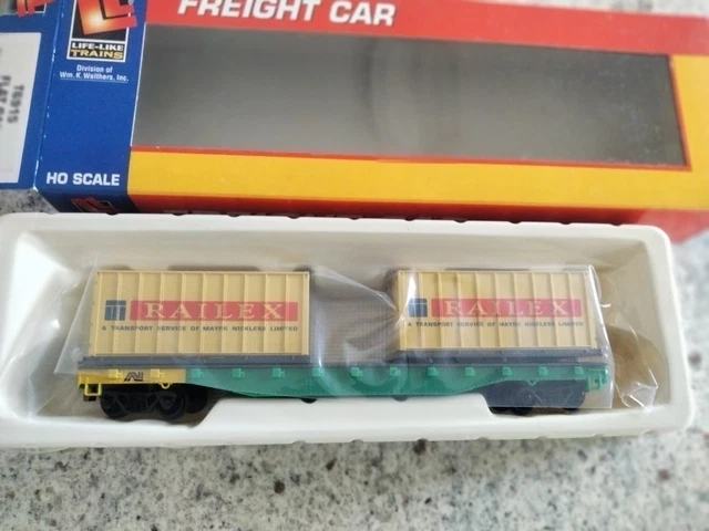 MODEL TRAINS LIFE Like HO Scale Flat Car Containers railex new sds ...