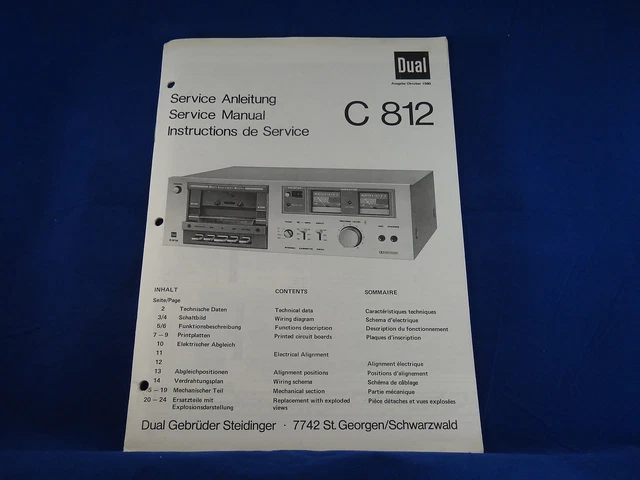 DUAL C 812 Servicehandbuch EUR 10,05 - PicClick DE