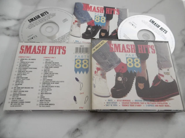 SMASH HITS PARTY 88 3 Cd Bros Kylie Yazz Wet Wet Wet Rick Astley Inxs T ...