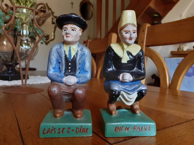 RARE-ANCIENNES FIGURINES FONTE, santons chieurs, caganer, pooper, père ...