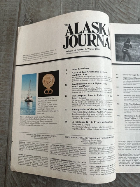 ALASKA JOURNAL MAGAZINE Winter 1980 Prince William Sound Neal Mensched ...