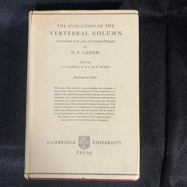 THE EVOLUTION OF The Vertebral Column H.F. Gadow £112.43 - PicClick UK