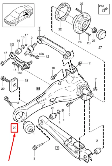 NEU VOLVO S40 Mk1 Hinteren Längslenkerbuchse 30851257 Original £52.87 ...