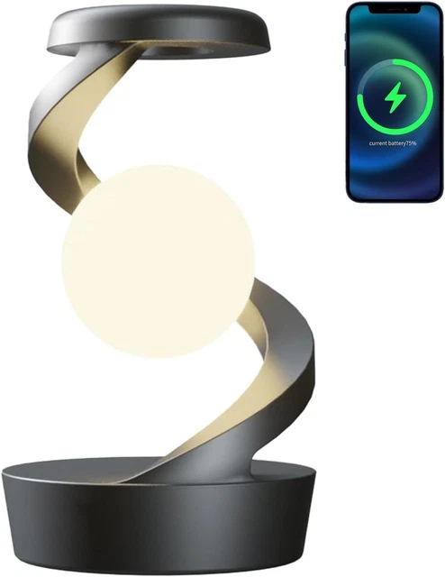 LEVITATING MOON LAMP RGB Floating Night Light Wireless Charger Sensor £ ...