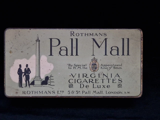 VINTAGE ROTHMANS PALL Mall Cigarettes Tin - HM King of Spain - Empty £5 ...