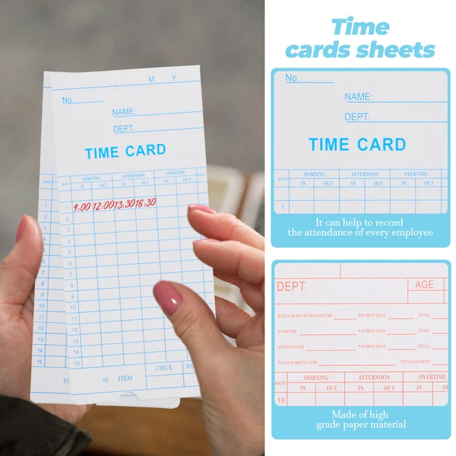 200 PCS TIMECARD Office Attendance Cards Timecards Universal £24.45 ...