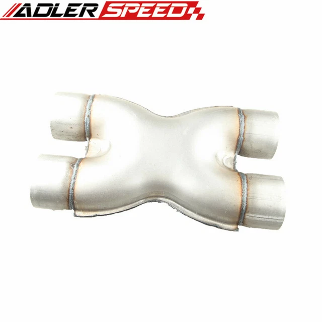 UNIVERSAL CROSSOVER X Pipe 3" Inch 76mm Dual Inlet / Outlet Aluminized ...