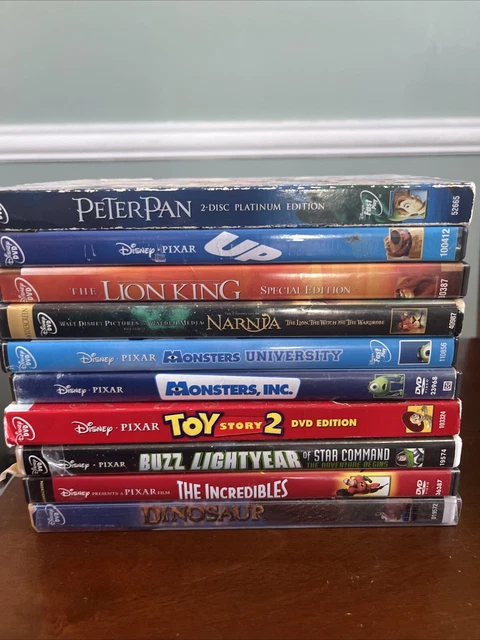 DISNEY DVDS LOT Of 10- Including Peter Pan, Up, Lion King, Narnia ...