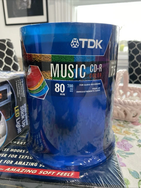 TDK COLOR MUSIC CD-R 80 min 700MB Recordable Blank Discs 75 Pack New ...