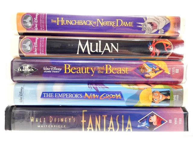 DISNEY LOT VHS Mulan Hunchback Beauty Beast Emperors New Groove ...