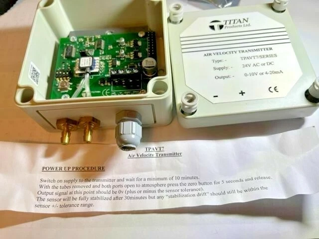 TITAN TPAVT7/SERIES AIR VELOCITY DUCT FLOW SENSOR TRANSMITTER HVAC AHU ...
