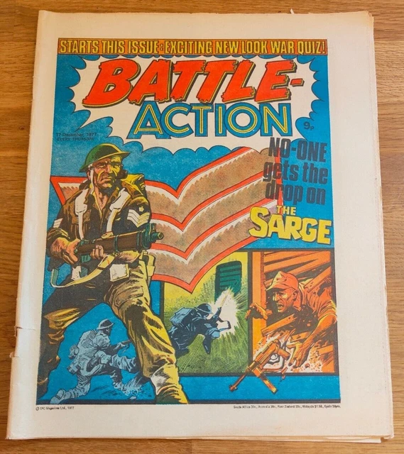 COMIC - VINTAGE Battle Action War Comic Dated 17th Dec 1977 UK Reading ...