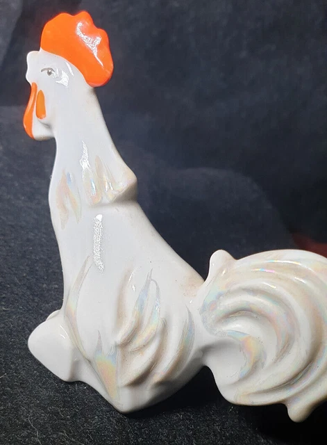 VINTAGE LATVIA RPR porcelain figurine Rooster decorative USSR Riga RPF ...