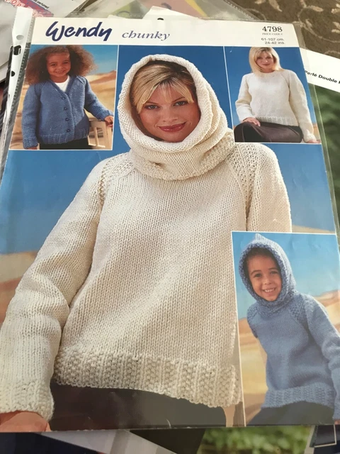 WENDY CHUNKY Knitting Pattern 4798 £1.50 - PicClick UK