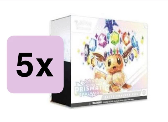 LOT OF 5X Pokemon: Prismatic Evolutions ETB Elite Trainer Box [SEALED ...