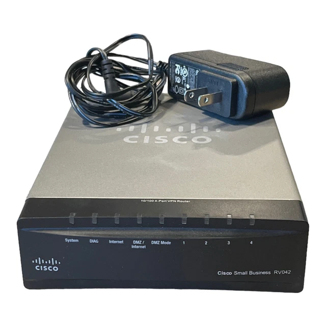 CISCO SMALL BUSINESS RV042 10/100 4-Port Dual WAN VPN Router W/ Charger ...