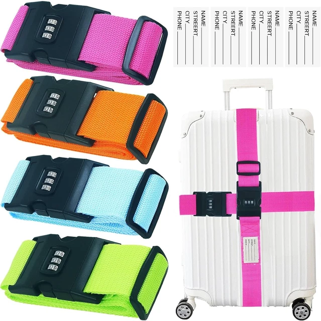 LUGGAGE STRAPS, HEAVY Duty Adjustable Travel Suitcase Belts Carry Bag ...