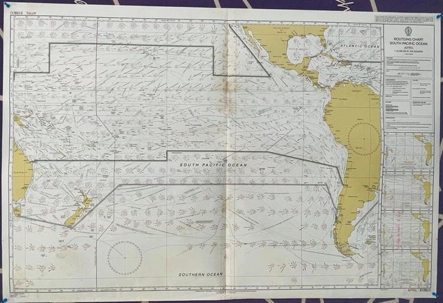 AMIRAUTÉ AVRIL 5128 (4) Routeing Sud Pacific Océan Carte Tableau ...
