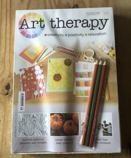 ART THERAPY COLOURING Book, Pencils & Box Set - Adult Colouring New ...