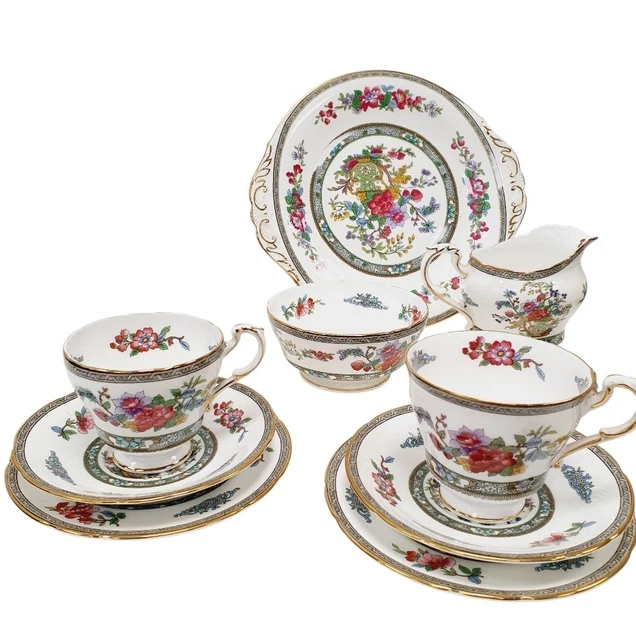 VINTAGE PARAGON TREE of Kashmir Tea Cup/Saucer/Side Plate & Sugar/Jug ...