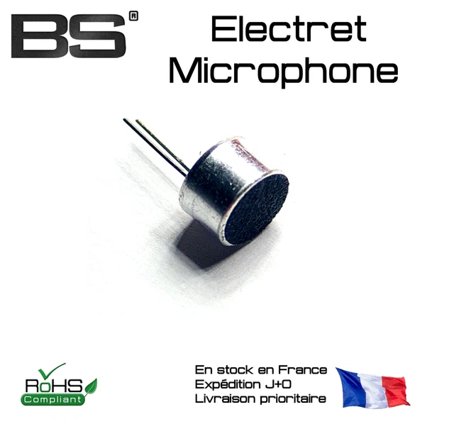 ELECTRET MICROPHONE STATIC cell micro cellule audio arduino pi stm32 ...