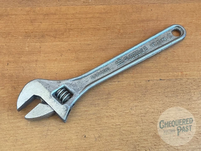 VINTAGE SANKI 200MM 8" Japanese-Made Shifter Mechanics Tools Wrench ...