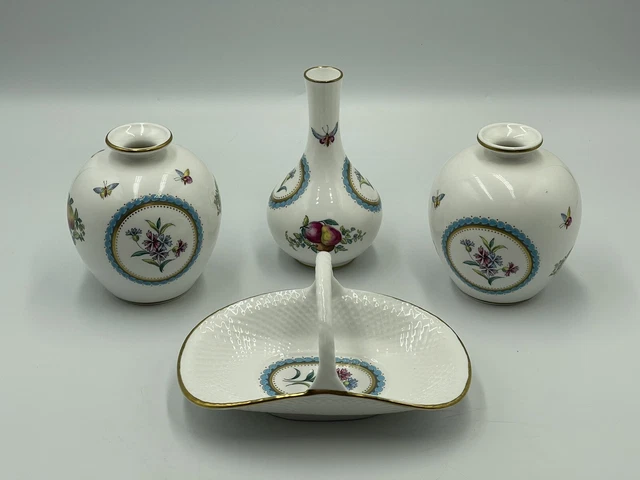 SPODE FINE BONE China 3 Vases & 1 Basket Bundle Job Lot F1427-F ...