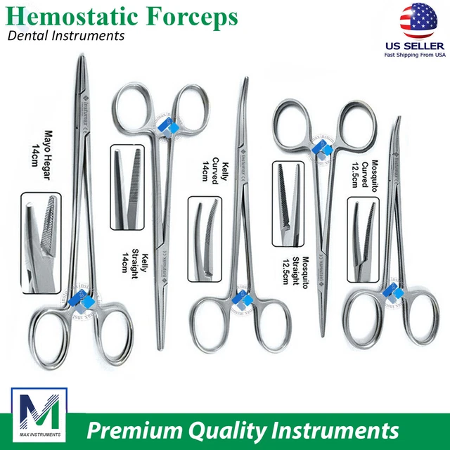 HEMOSTAT CLAMPS FORCEPS Hemostatic Dental Surgical Artery Pliers Set CE ...