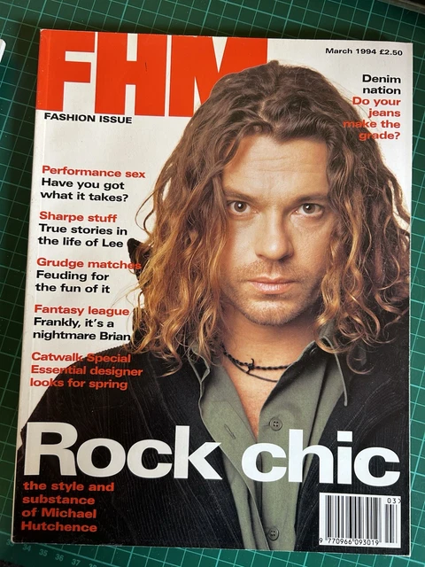 MICHAEL HUTCHENCE INXS LEE SHARPE FHM Magazine March 1994 No 51 RARE £ ...