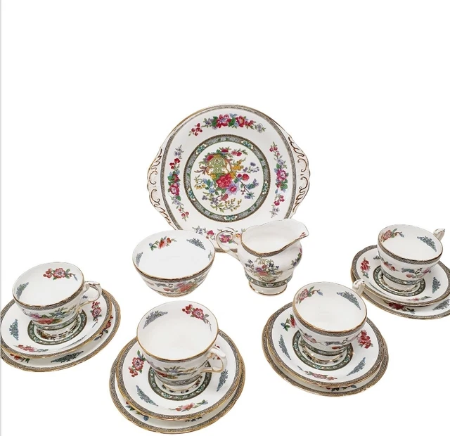 VINTAGE PARAGON TREE of Kashmir Tea Cup/Saucer/Side Plate & Sugar/Jug ...