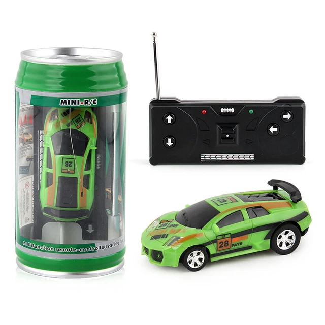 COKE CAN MINI Cans RC Car with Roadblocks Plastic Micro Racing Car for ...