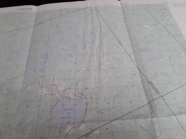 VINTAGE BURKS FALLS Topographic Wall Map Parry Sound Bernard Lake 1975 ...