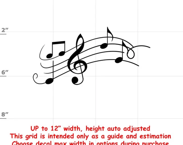 MUSIC NOTES - Fun Decals various sizes and colors - colours $9.00 ...